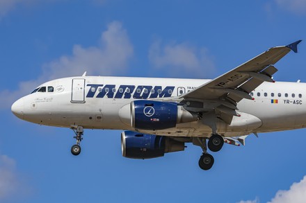Tarom Airbus A318 Aircraft Seen Flying Editorial Stock Photo - Stock ...
