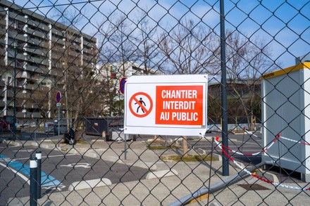 Poster Construction Site Forbidden Public Demolition Editorial Stock ...