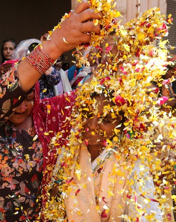 Indian Widows Throw Petals They Participate Editorial Stock Photo ...