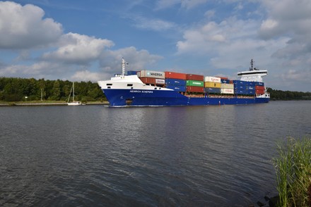 Container Ship Heinrich Schepers Sails Through Editorial Stock Photo ...