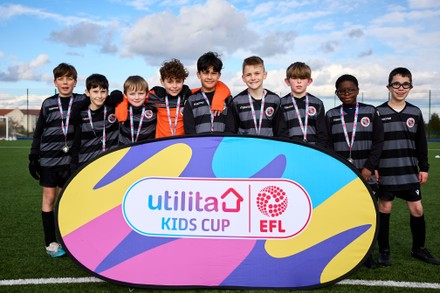 Children Representing Reading Fc Pose Team Editorial Stock Photo ...