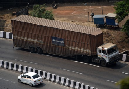 Lorry Carries Hyundai Cars National Highway Editorial Stock Photo ...