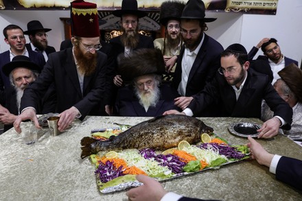 Ultra Orthodox Jews Serving Salmon Fish Editorial Stock Photo - Stock ...