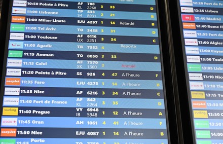 Flight Departure Information Board Inside Paris Editorial Stock Photo ...