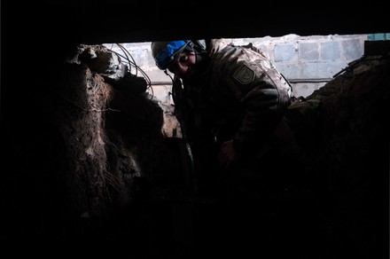 Ukrainian Soldier Looks On Front Line Editorial Stock Photo - Stock ...