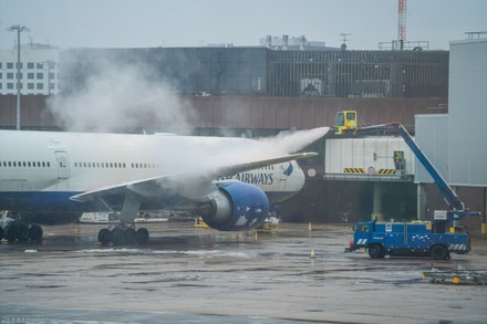 British Airways Passenger Aircraft Sprayed Deicing Editorial Stock ...