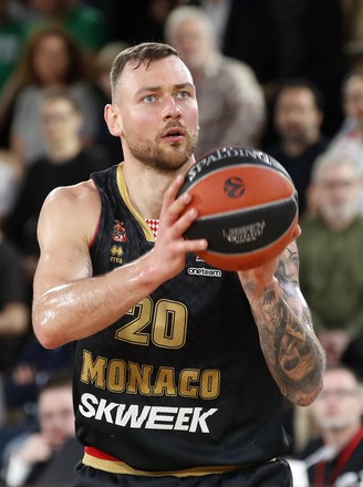 Donatas Motiejunas Monaco Action During Euroleague Editorial Stock ...