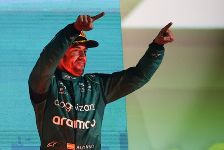 Fernando Alonso Aston Martin Aramco Podium Editorial Stock Photo ...