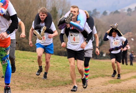 Competitors Pictured Annual Wife Carrying Race Editorial Stock Photo ...