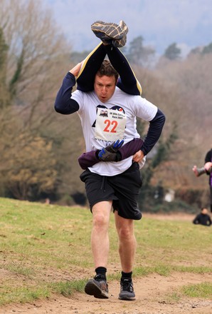 Competitors Pictured Annual Wife Carrying Race Editorial Stock Photo ...