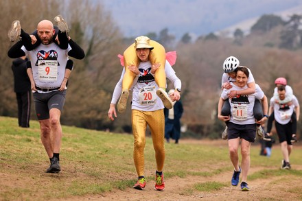 Competitors Pictured Annual Wife Carrying Race Editorial Stock Photo ...