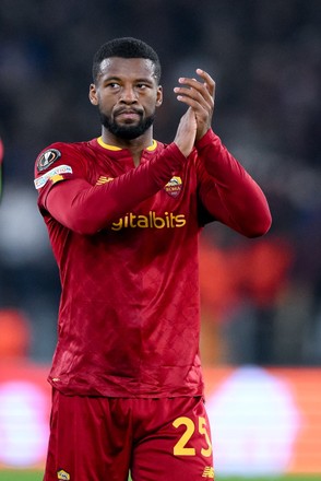 Georginio Wijnaldum Roma Greets Fans During Editorial Stock Photo ...