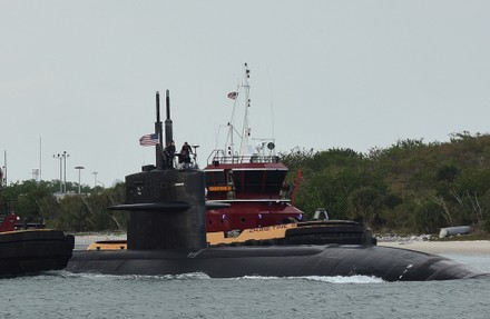 Tug Guides Nuclearpowered Us Navy Submarine Editorial Stock Photo ...