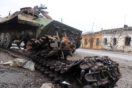 Destroyed Russian Military Vehicle Left On Editorial Stock Photo ...
