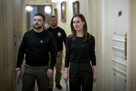 __COUNT__ Ukrainian President Volodymyr Zelensky meets with Finnish Prime Minister Sanna Marin ...