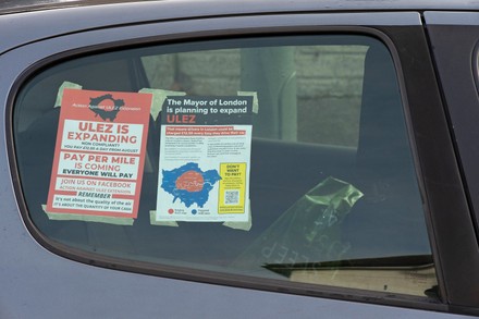 Action Against Ulez Posters Parked Car Editorial Stock Photo - Stock ...
