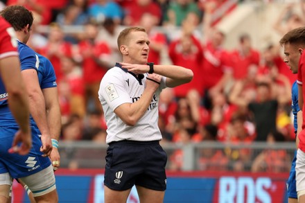 Italy Vs Wales Referee Damon Murphy Editorial Stock Photo - Stock Image ...