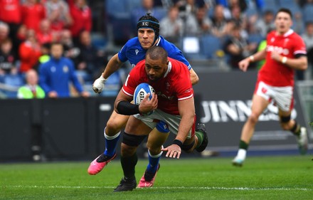 Rio Dyer Wales Tackled By Pierre Editorial Stock Photo - Stock Image ...
