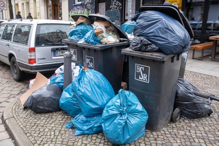 There Full Garbage Cans Front Residential Editorial Stock Photo - Stock ...