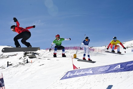 Athletes Compete Mens Boardercross Final Fis Editorial Stock Photo ...