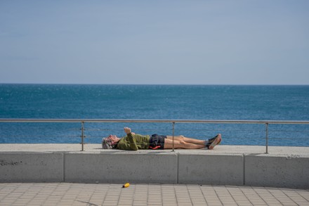 Beaches Barcelona Fill People On Day Editorial Stock Photo - Stock ...