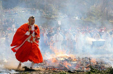 Buddhist Monk Walks Barefoot Over Hot Editorial Stock Photo - Stock ...