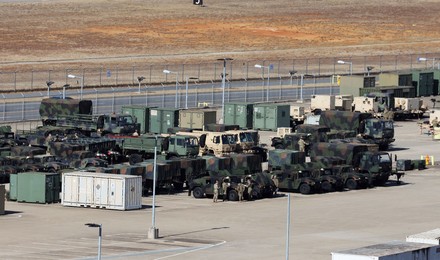 Military Vehicles On Standby Us Army Editorial Stock Photo - Stock ...