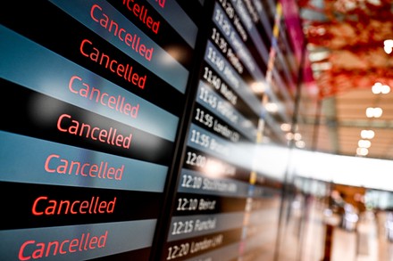 Electronic Board Shows Canceled Flights Berlinbrandenburg Editorial ...