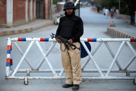 Pakistani Security Official Stands Guard Check Editorial Stock Photo ...