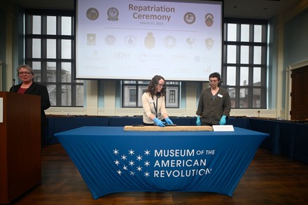 Museum Staff Presents Artifacts During Repatriation Editorial Stock ...