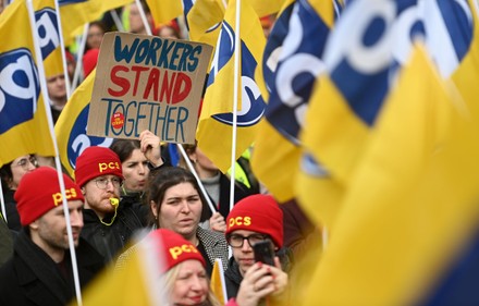 Civil Servant Workers During Rally Outside Editorial Stock Photo ...