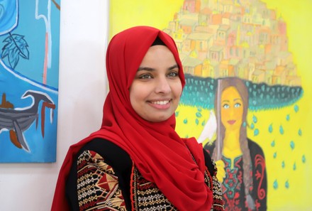 Palestinians Attend Art Exhibition Gaza City Editorial Stock Photo ...