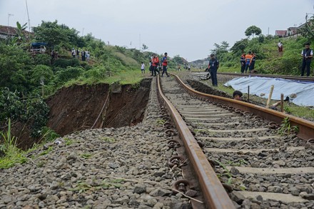 This Aerial Photo Shows Condition Landslide Editorial Stock Photo ...