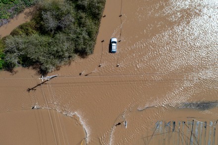 Agricultural Areas Flooded Breached Levee On Editorial Stock Photo ...