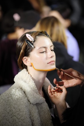 Model Having Makeup Hair Done Before Editorial Stock Photo - Stock ...