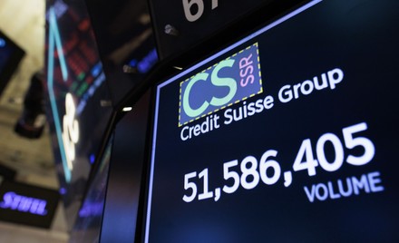 Screen Shows Information About Credit Suisse Editorial Stock Photo ...