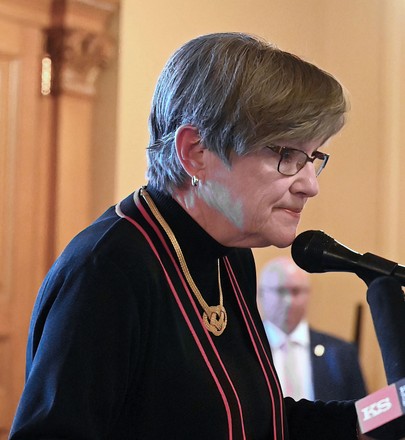 Governor Laura Kelly Speaking Crowd Kancare Editorial Stock Photo ...