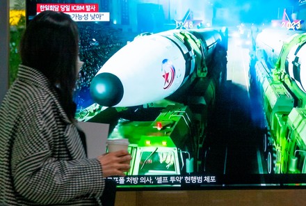 North Korea Fired Icbm Tv Screen Editorial Stock Photo - Stock Image | Shutterstock