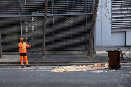 Garbage Man Picks Overturned Bin After Editorial Stock Photo - Stock ...