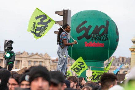 Protester Seen Hanging Traffic Light While Editorial Stock Photo ...