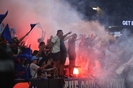 Sydney Fc Fans Light Flares Allianz Editorial Stock Photo - Stock Image ...