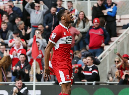 Chuba Akpom Celebrates Scoring Boros First Editorial Stock Photo ...