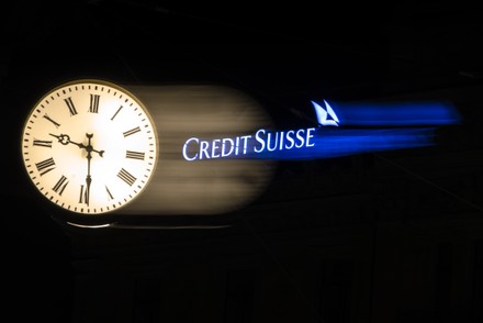 Illuminated Logo Swiss Bank Credit Suisse Editorial Stock Photo - Stock ...