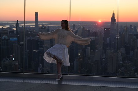 Person Watches Sunrise Edge Observation Deck Editorial Stock Photo ...