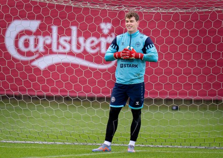 Denmarks Goalkeeper Mads Hermansen During Training Editorial Stock ...