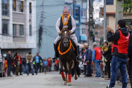 Astaman Maharjan Rides Horse Towards Balkumari Editorial Stock Photo ...