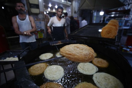 Vendor Prepares Traditional Food Khajla Ahead Editorial Stock Photo ...