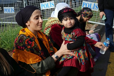 Kurdish Woman Her Baby Waits Police Editorial Stock Photo - Stock Image ...