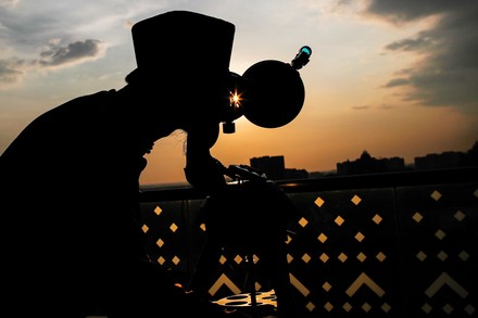 Silhouetted Malaysian Islamic Religious Officer Observes Editorial ...