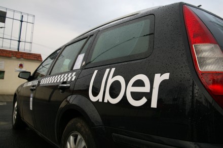 Uber Car Rain Seen Parked Center Editorial Stock Photo - Stock Image ...